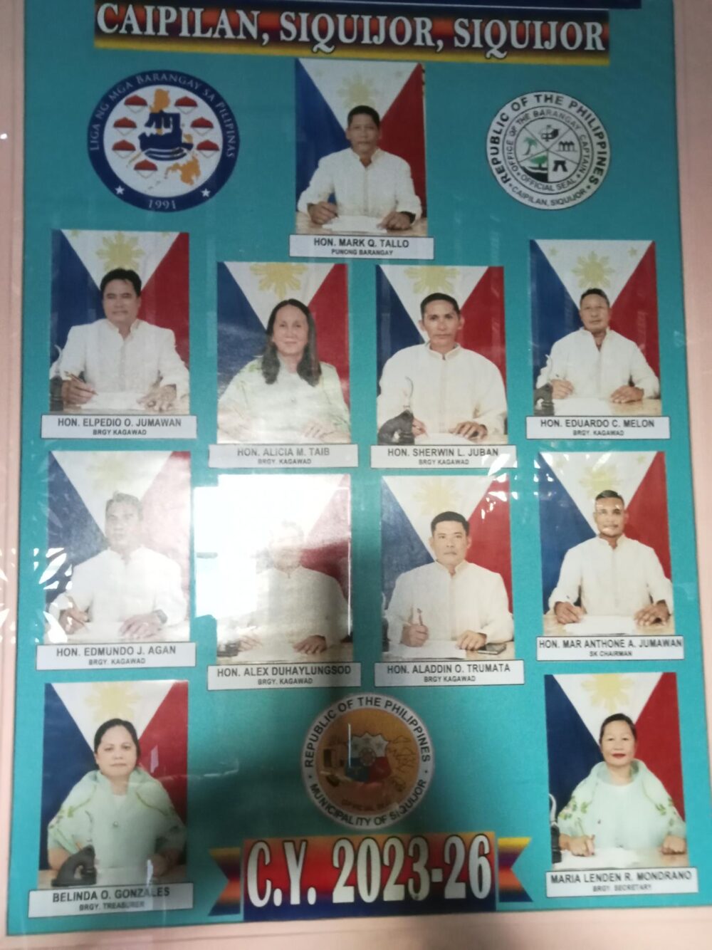 OFFICIALS – Municipality of Siquijor, Barangay Caipilan